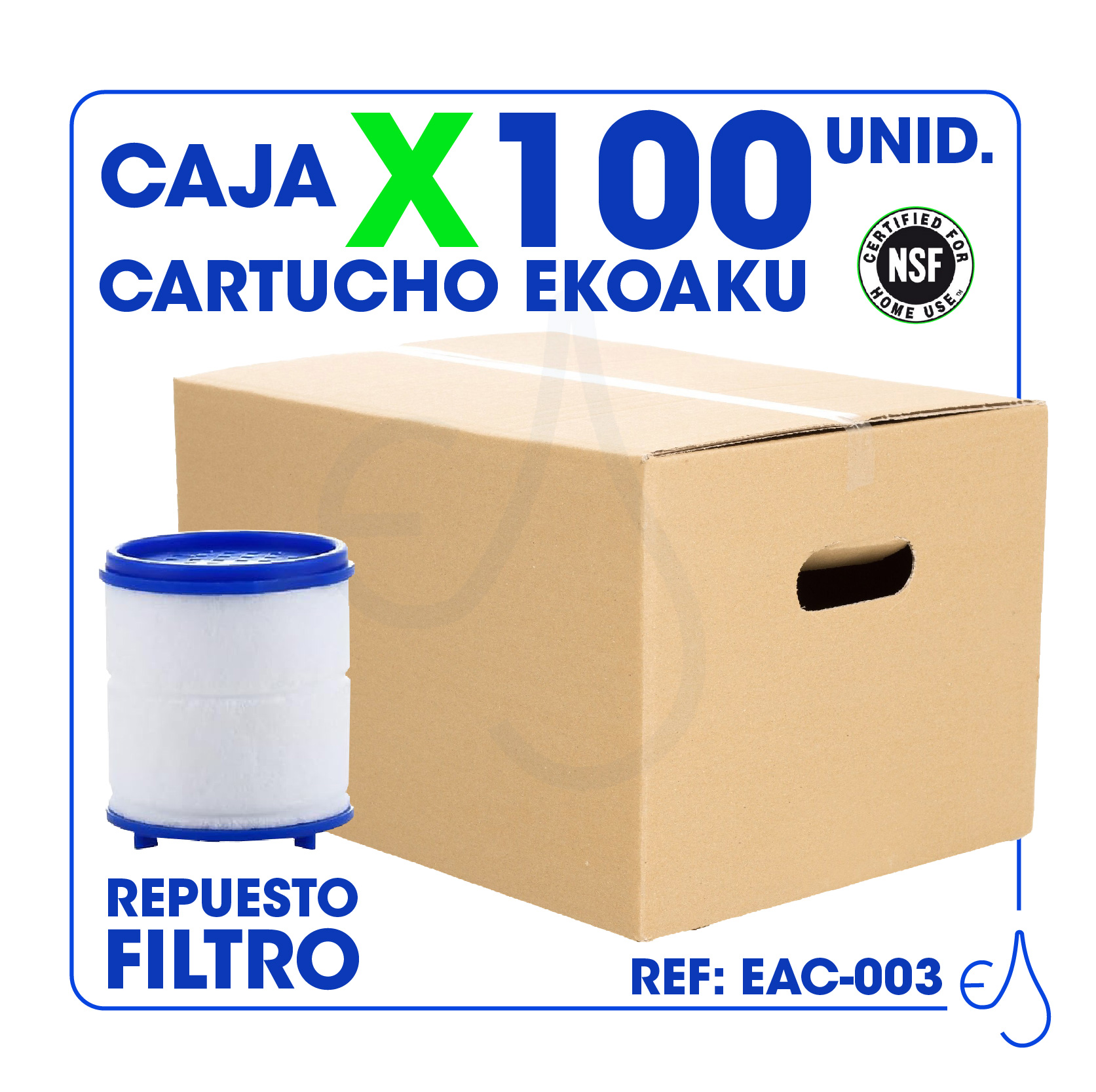 Cartucho de Repuesto para filtro EKOAKU X100 PCS | EAC-003